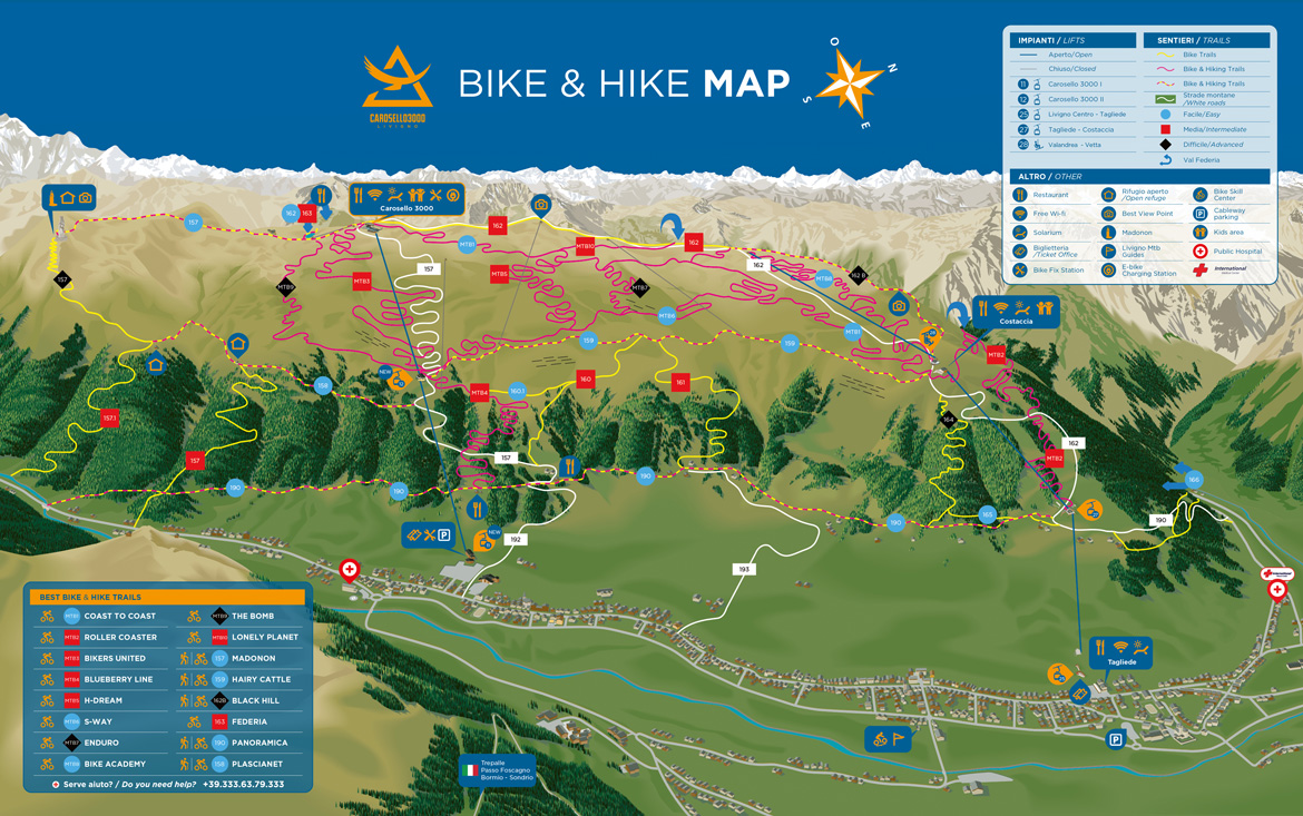 Livigno Map - Carosello 3000 Livigno Map - Carosello 3000